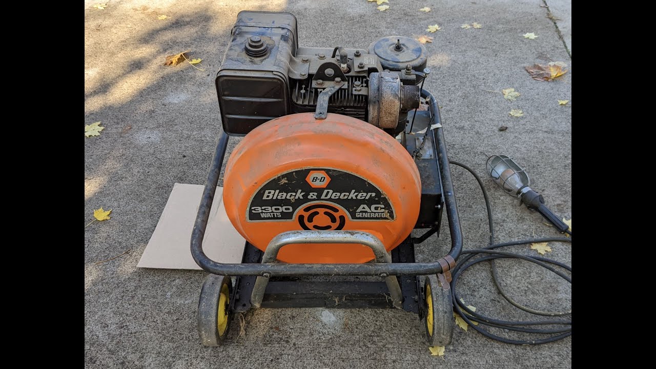 2022 10 15 Black & Decker 3300 watt generator 1979 - YouTube