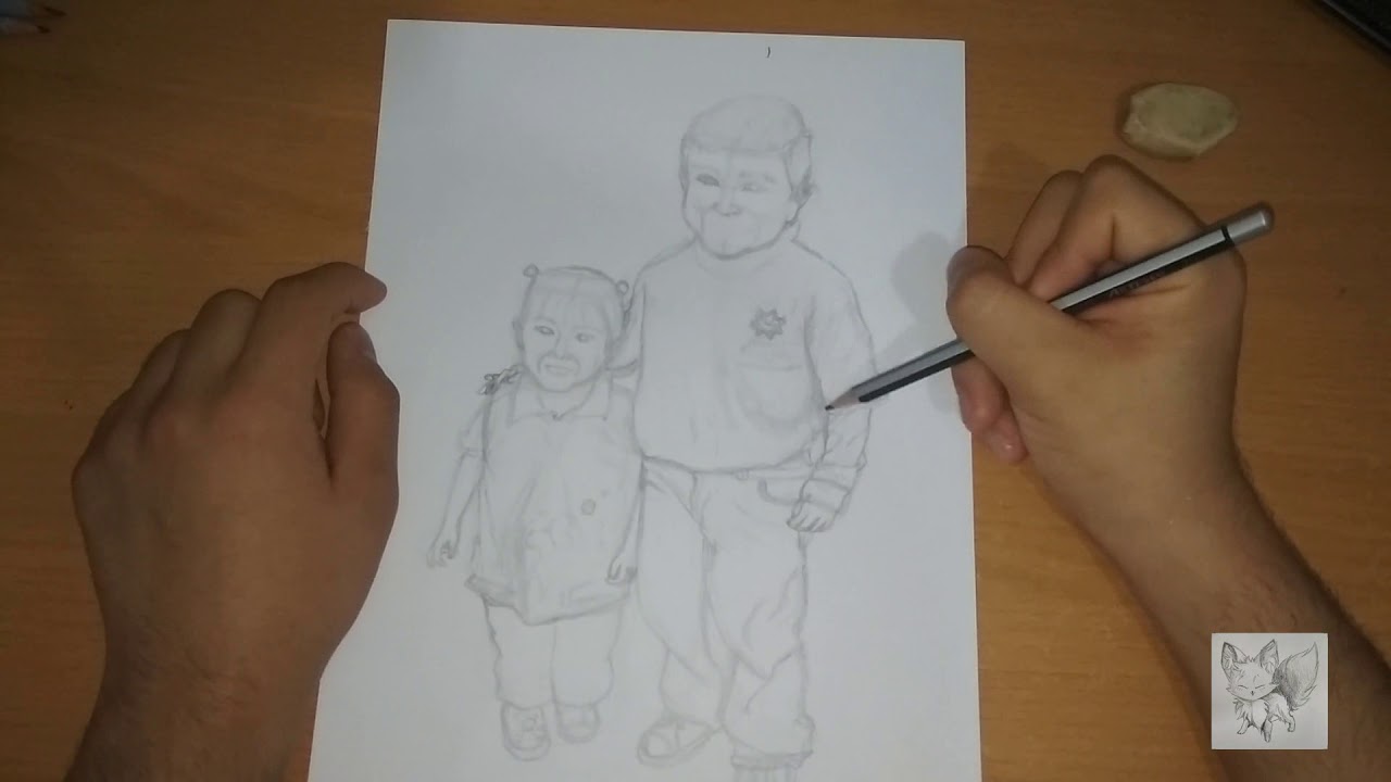 Speed Drawing | Portrait of my nephews part 2 - YouTube