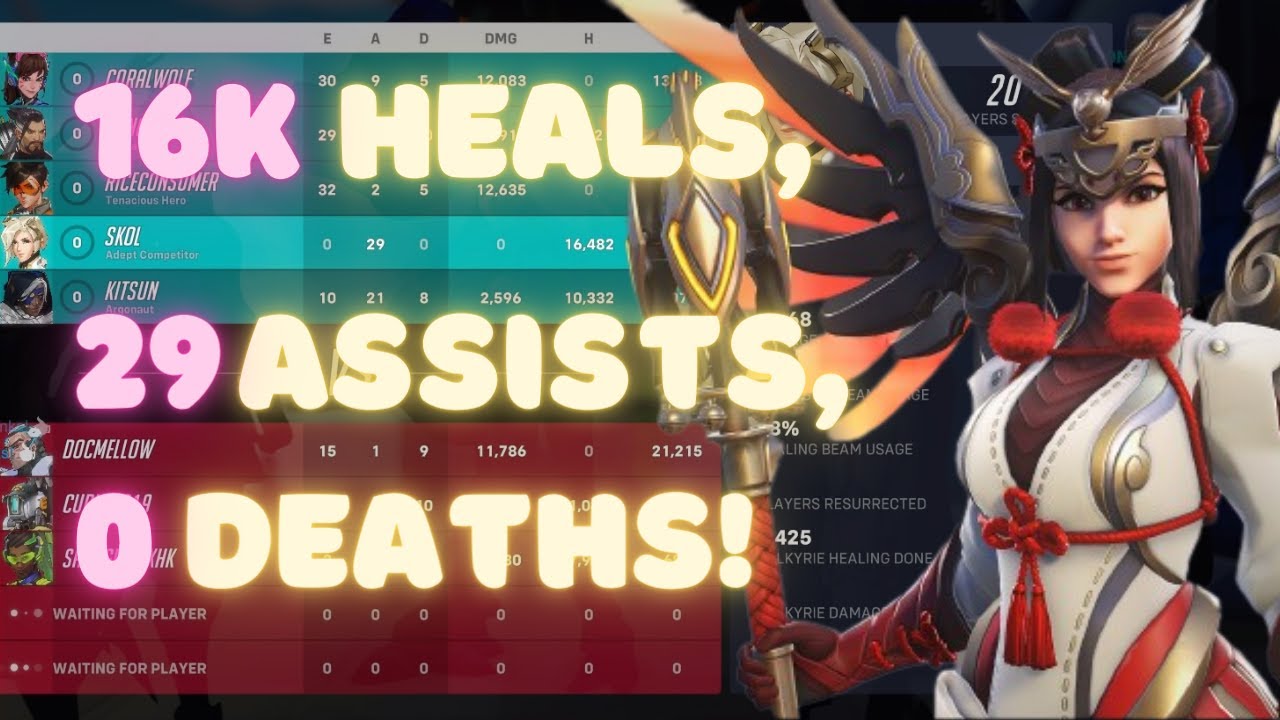 [OW2] mercy gameplay! | 29 assists, 0 deaths, 16k heals - YouTube