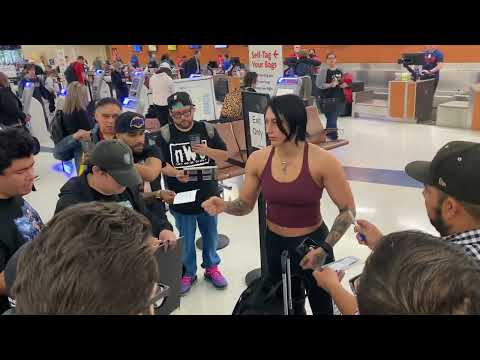 WWE SUPERSTAR RHEA RIPLEY MOBBED BY FANS AT THE AIRPORT AFTER THE ROYAL RUMBLE | TONS OF FANS