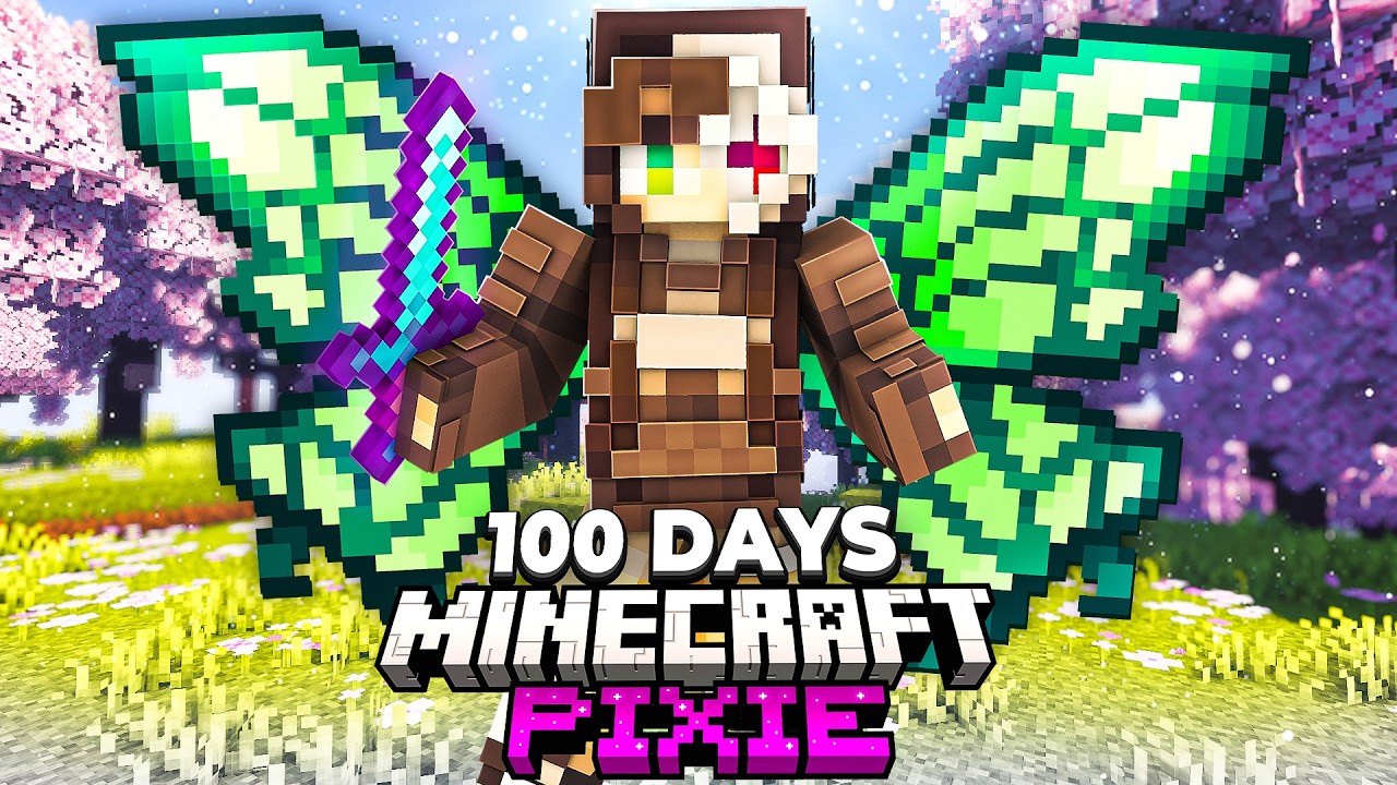 I Spent 100 Days as a PIXIE in an Enchanted Minecraft World! - YouTube