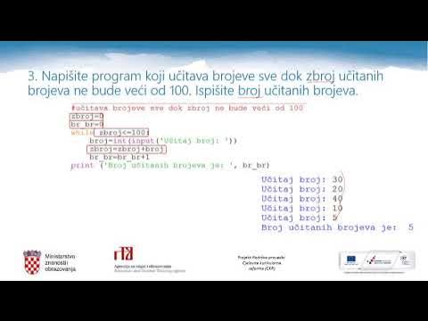 Informatika 1.r SŠ - Naredba za ponavljanje WHILE u Pythonu - (zadatci) - YouTube
