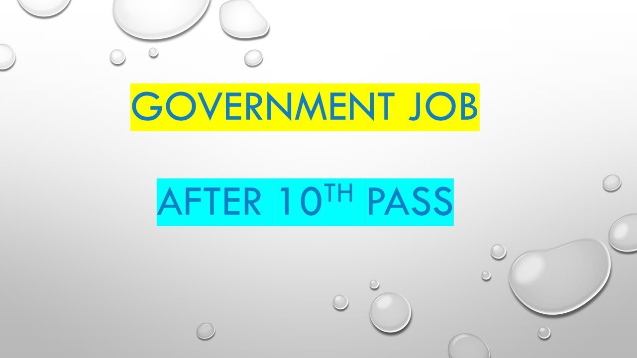 Govt. Jobs for 10th Pass - YouTube