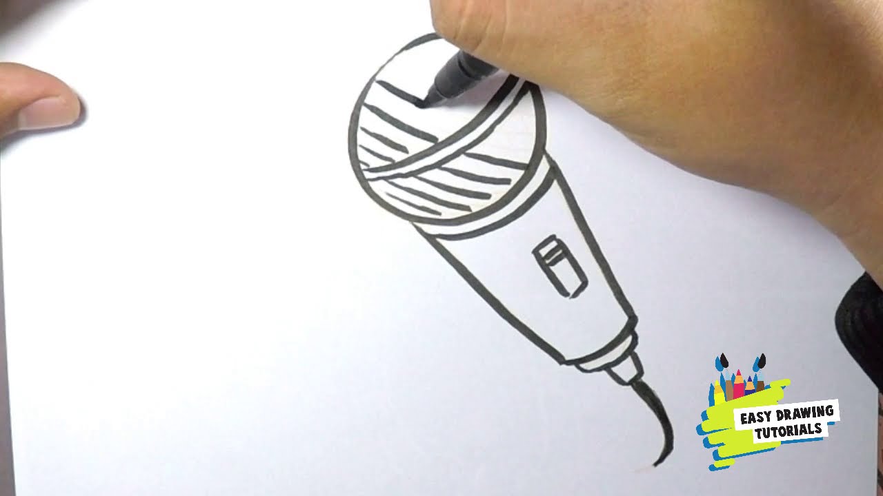 How to Draw Easy Microphone - YouTube