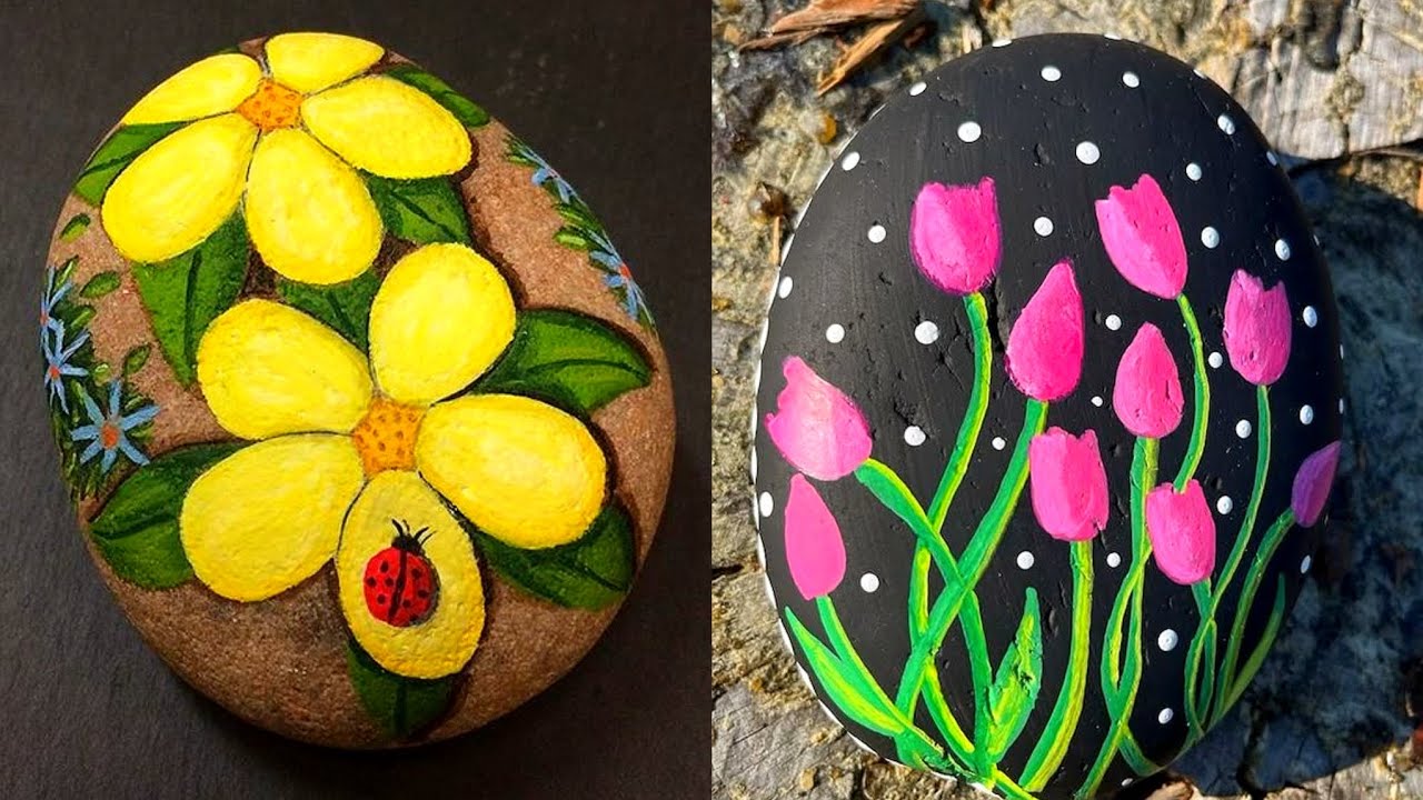Top Trending And Stylish hand printed Stone art designs - YouTube