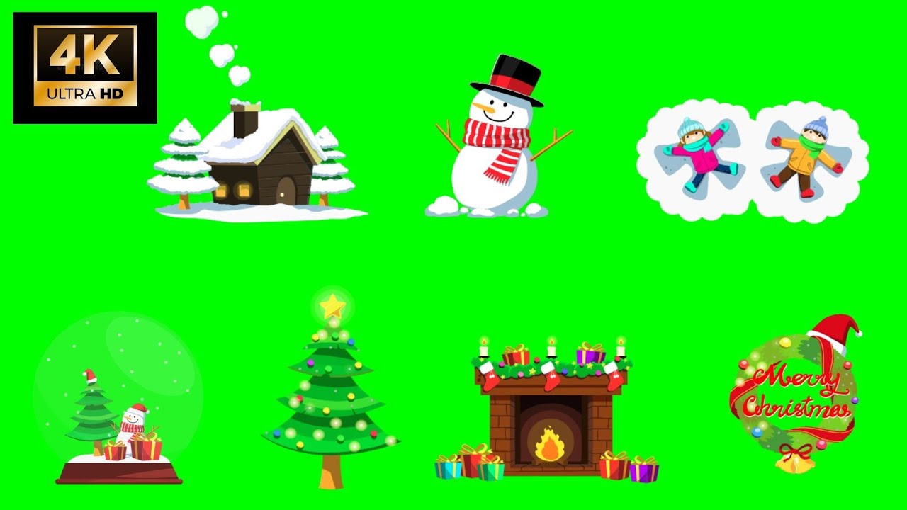 Animation Christmas Elements Green Screen (Copyright Free) - GS Studio ...