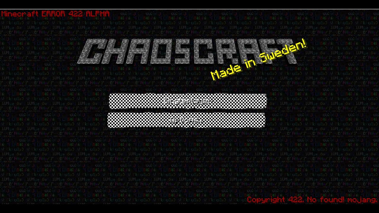 Minecraft Error 422 Alpha - YouTube