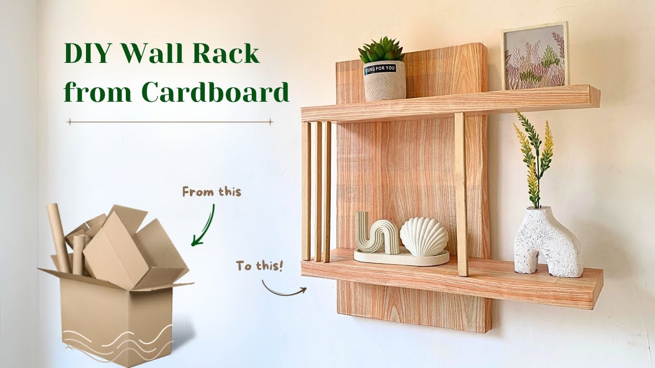 Simple Wall Rack Decorations: DIY Cardboard Craft Ideas - YouTube