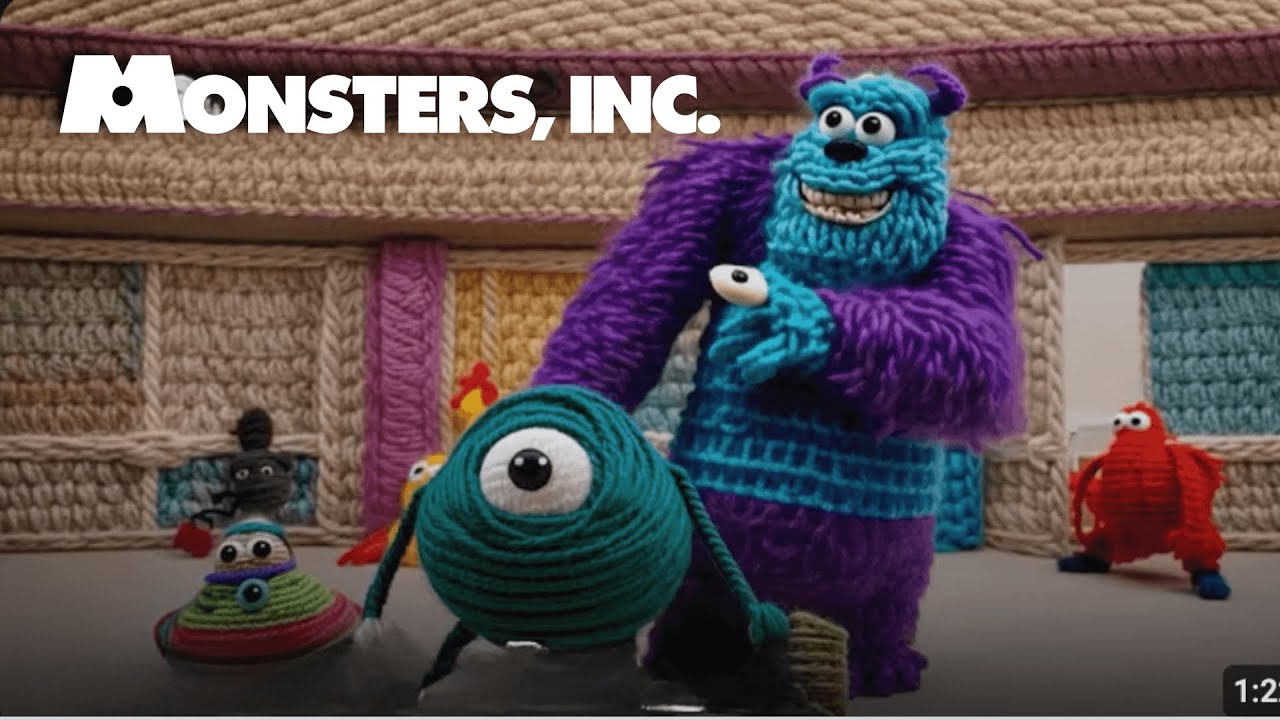 Monster Inc. Trailer in Yarn | Reimagined by AI - YouTube