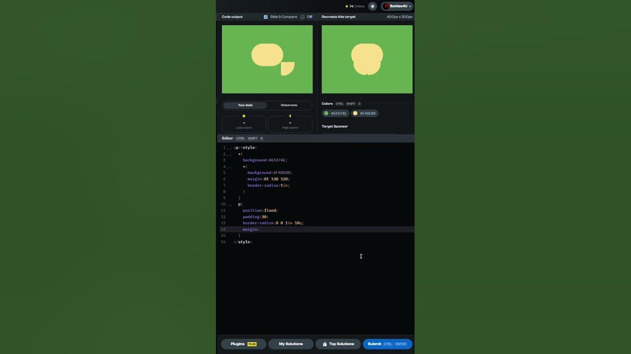 5/11/2024 - CSS battle - Daily Challenge - 100% Match #css #html #cssbattle #shorts #battles4u ...