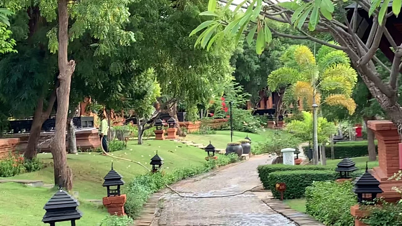 Aureum Palace in Bagan, Myanmar: Villa gardens - YouTube