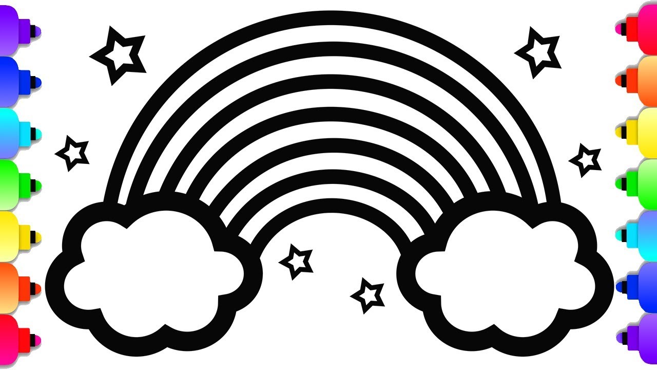 GLITTER Rainbow Drawing and Coloring Simple Step by Step 💗🌈💗 - YouTube