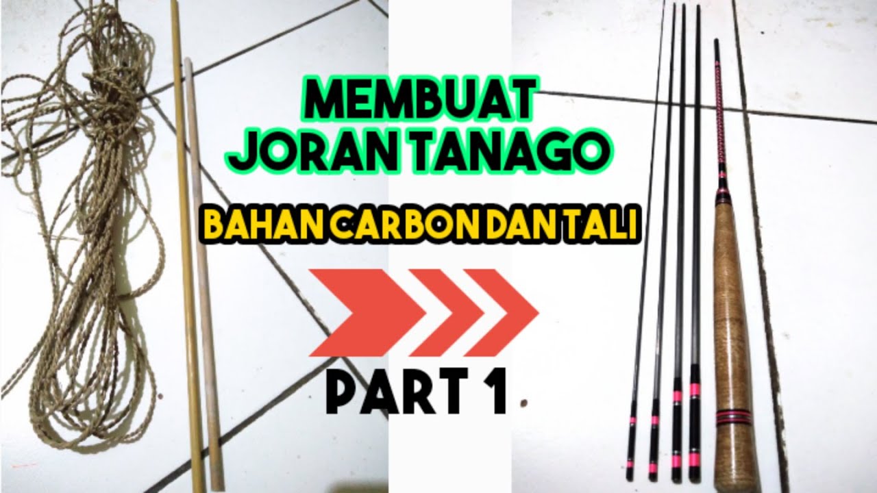 Membuat Joran Tanago, making a tanago fishing rod from rope and carbon ...
