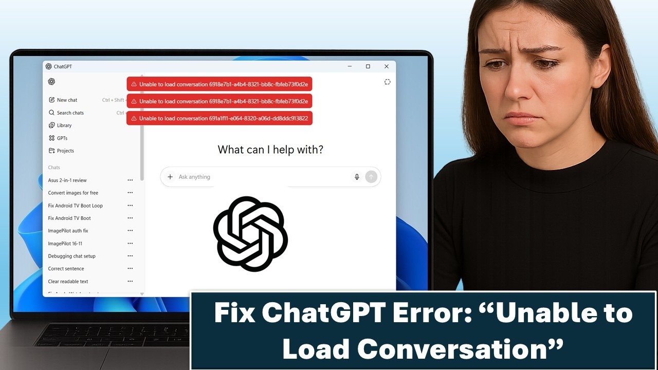 Fix ChatGPT Error: “Unable to Load Conversation” - YouTube