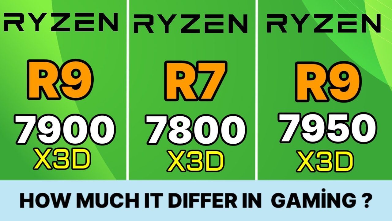 R7 7800x3d vs 7900x3d VS R7 5800X3D VS R9 7950X3D + VS R9 7950X RTX ...