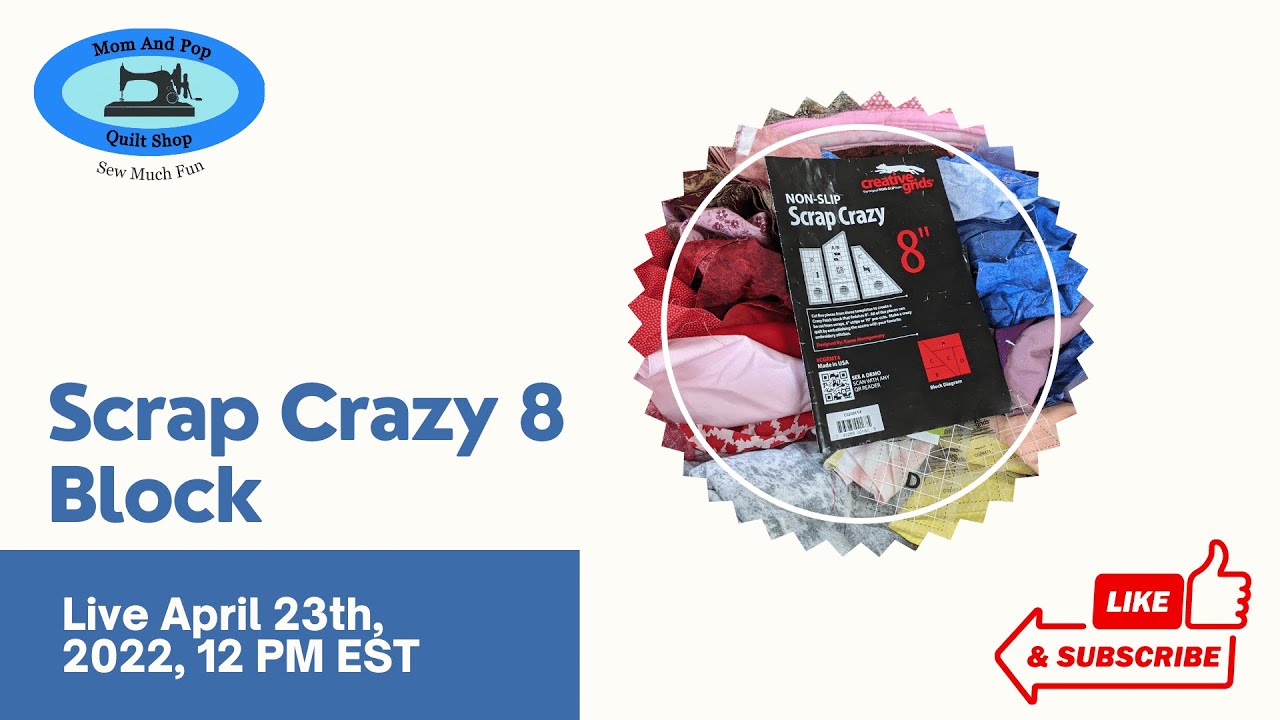 Scrap Crazy 8 Block - YouTube