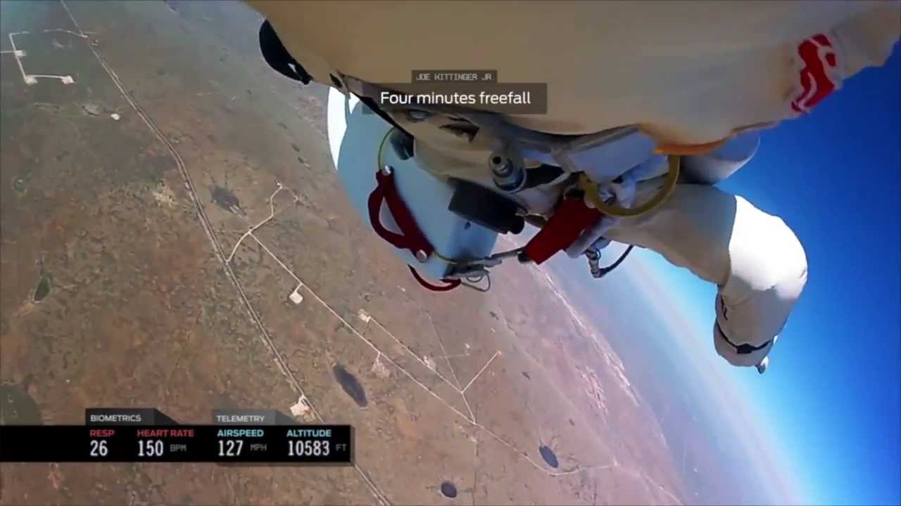 Felix Baumgartner Freefall space jump GoPro [HD] SET TO MUSIC - YouTube