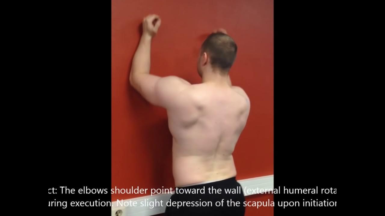 wall slides for scapular protraction. Functional serratus anterior activation - YouTube