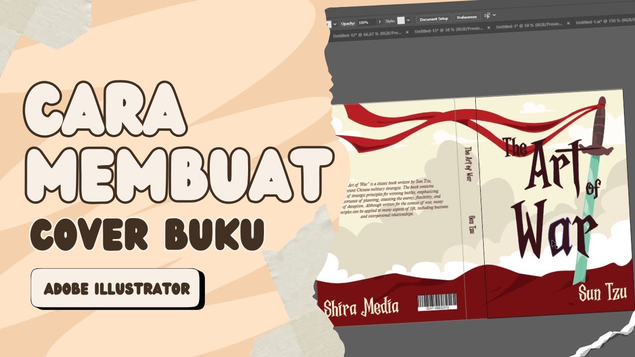 TUTORIAL MEMBUAT COVER BUKU | Adobe Illustrator - YouTube