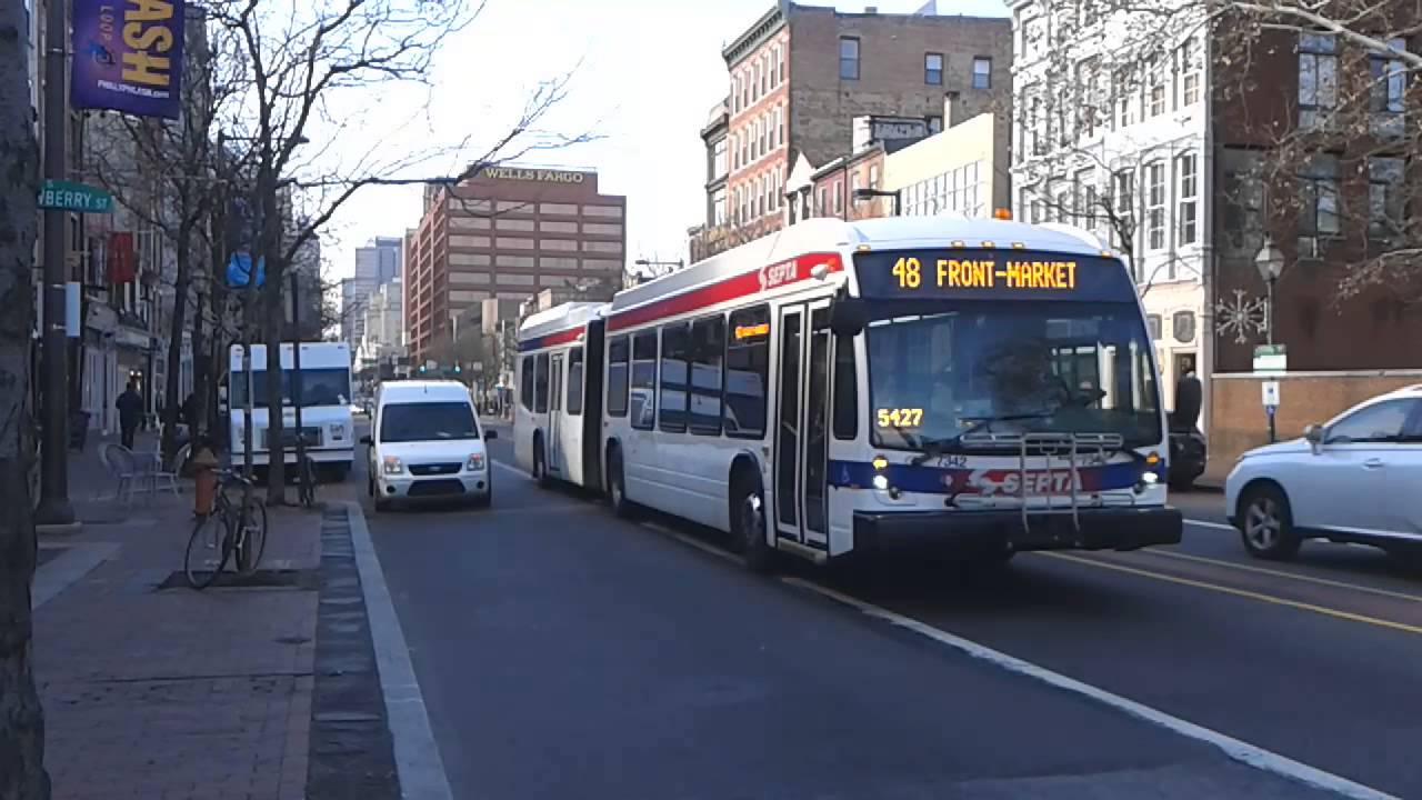 SEPTA Route 48: 2014 NovaBus LFS A 62102 HEV #7342 - YouTube