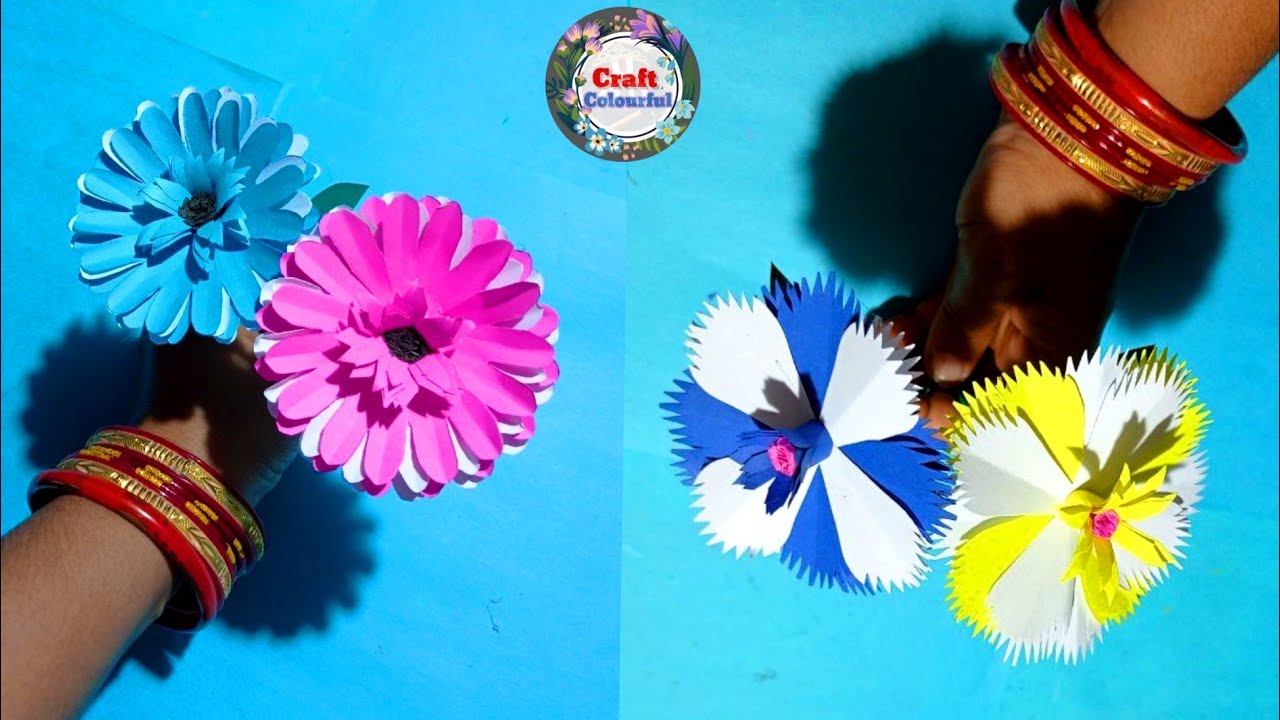 2 Beautiful Paper Flower Making How To Make Paper Flower Home 2-beautiful-paper-flower-making-how-to-make-paper-flower-home