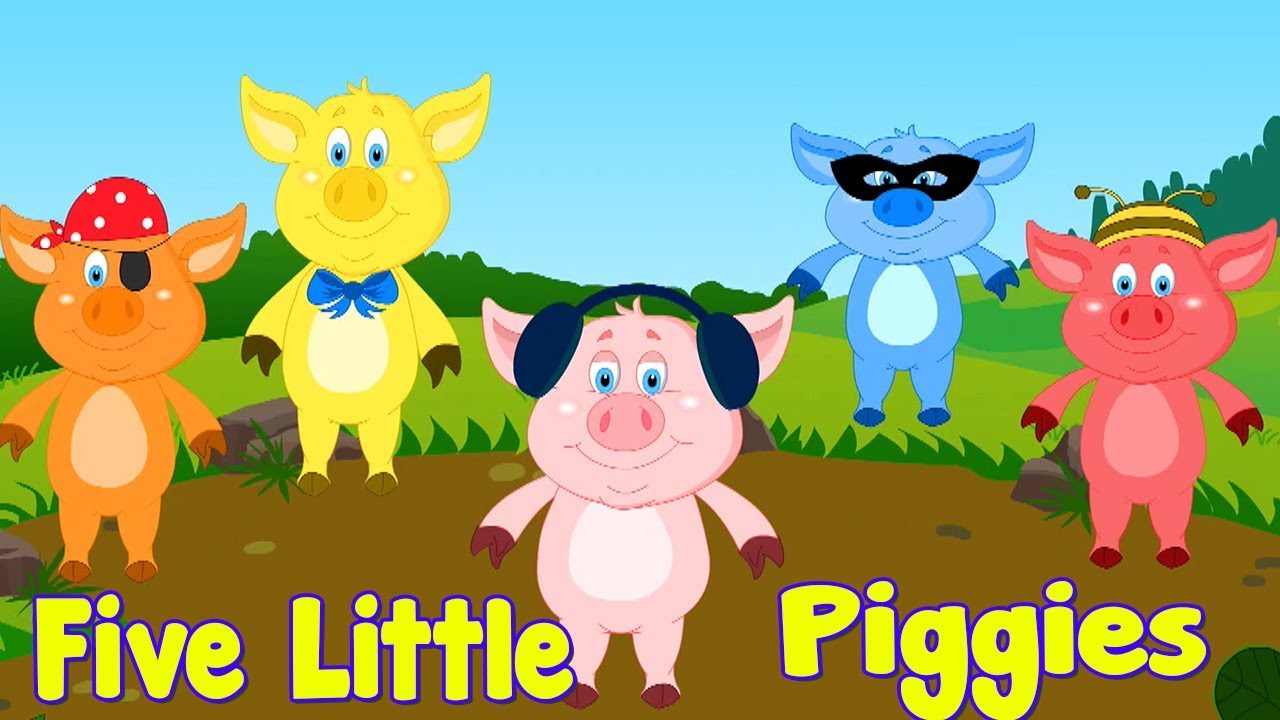 beş küçük domuzcuk | çocuklar için şarkı | kreş tekerlemeleri | Five ...