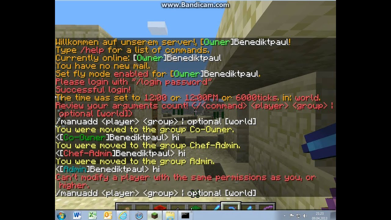 Minecraft Groupmanager fertig eingestellt Ver.1.5.2 - YouTube