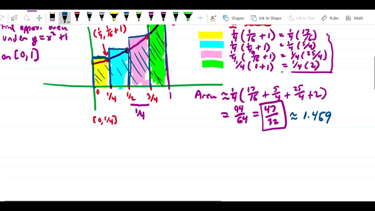 Area and finite sums Area approximations, upper, lower, right, and left ...