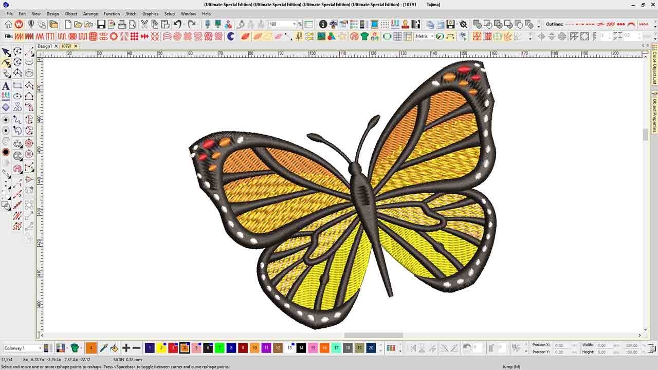 Monarch Butterfly Embroidery logo - YouTube