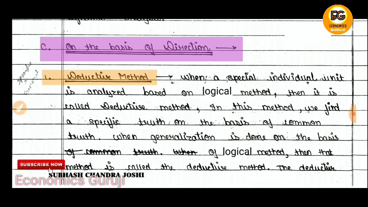 #18 Definition, what is the deductive method in Economics ...