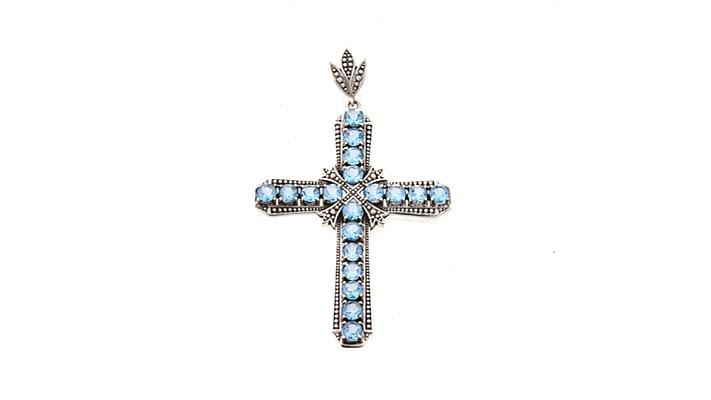 Nicky Butler 9.50ctw Sky Blue Topaz Cross Pendant - YouTube