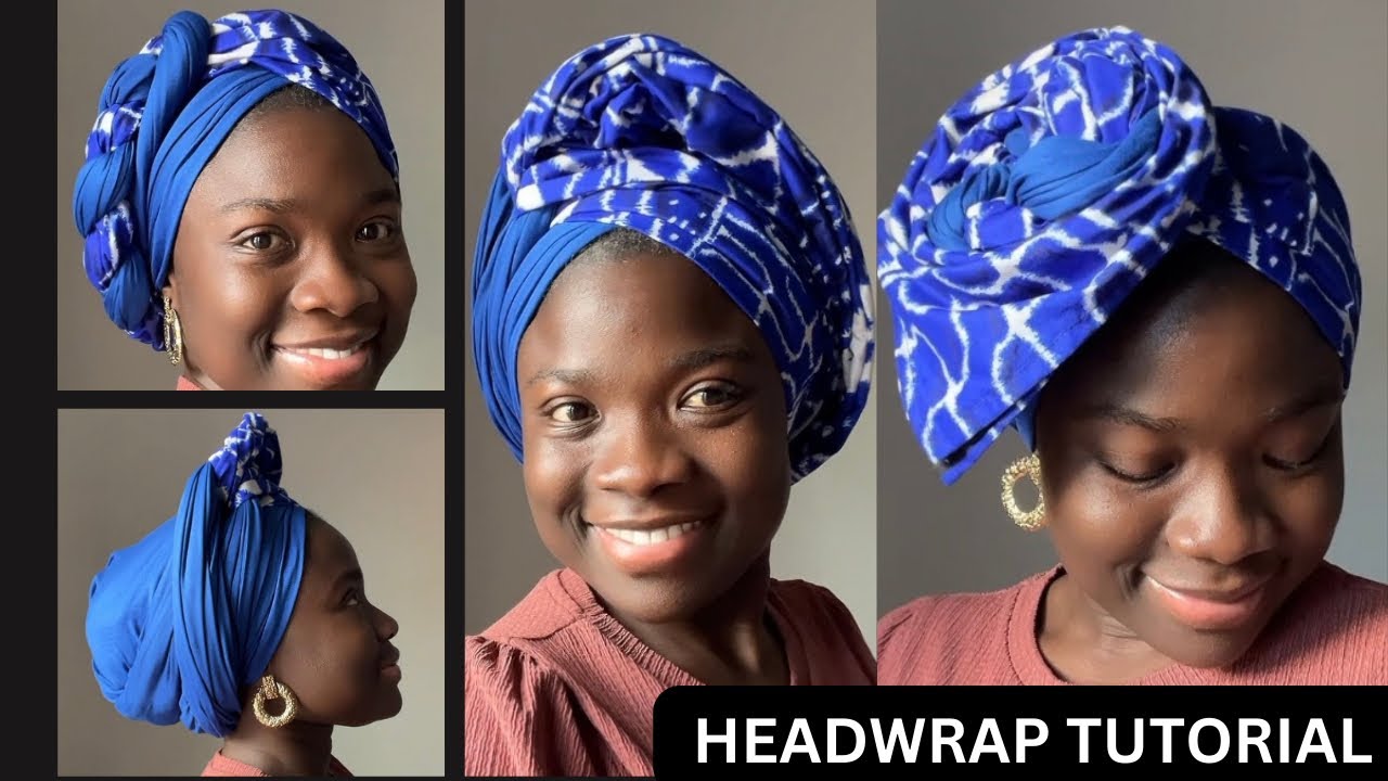 4 EASY TWO COLOURS HEADWRAP TUTORIAL || TURBAN - YouTube