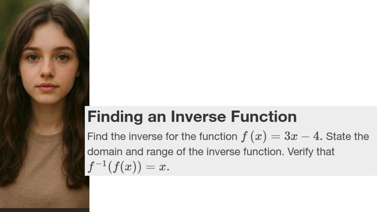 find the domain and range . find inverse function - YouTube