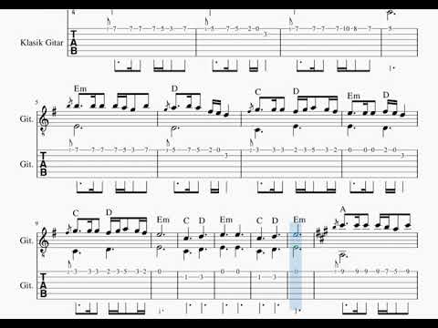 DİLA HANIM- CAHİT BERKAY -GİTAR NOTA TAB AKOR