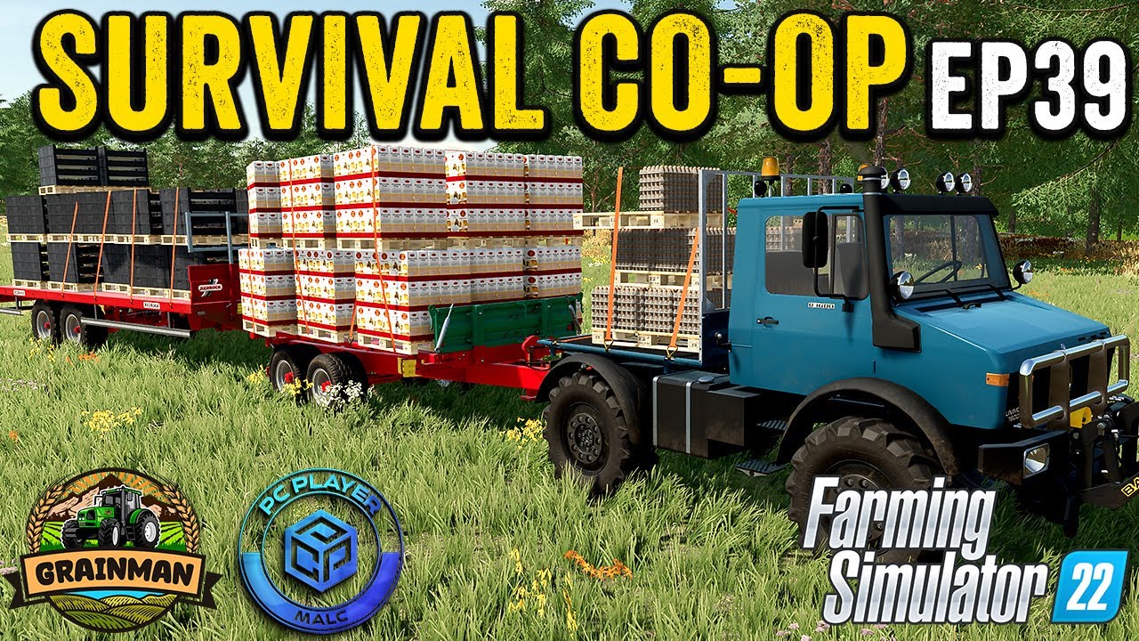 SUPER LARGE CONVOY OF CASH!! 💵💰🚜| SURVIVAL CHALLENGE CO-OP | FS22 ...