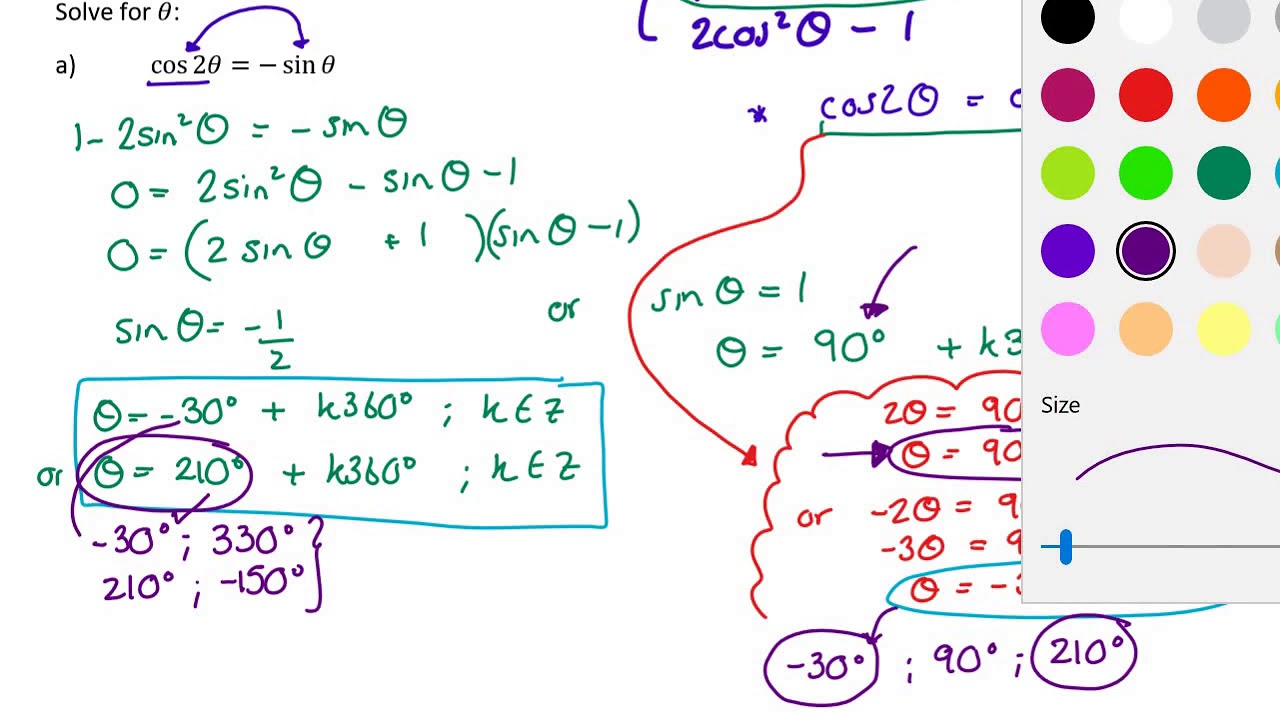 Grade 12 Trig - Topic 6.3 - Grade 12 Trig Equations - YouTube
