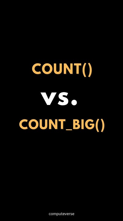 SQL COUNT() Vs. COUNT_BIG() ️ - YouTube