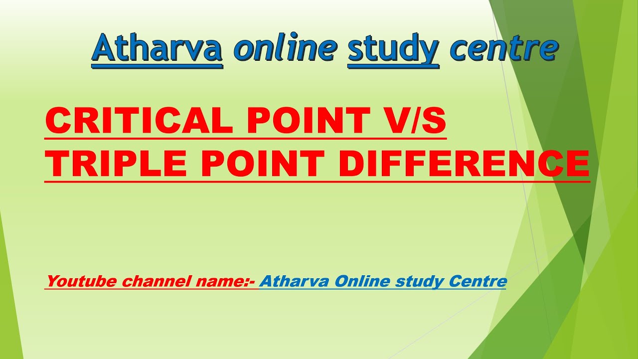 CRITICAL POINT V/S TRIPLE POINT #easy clarify #thermodynamics - YouTube