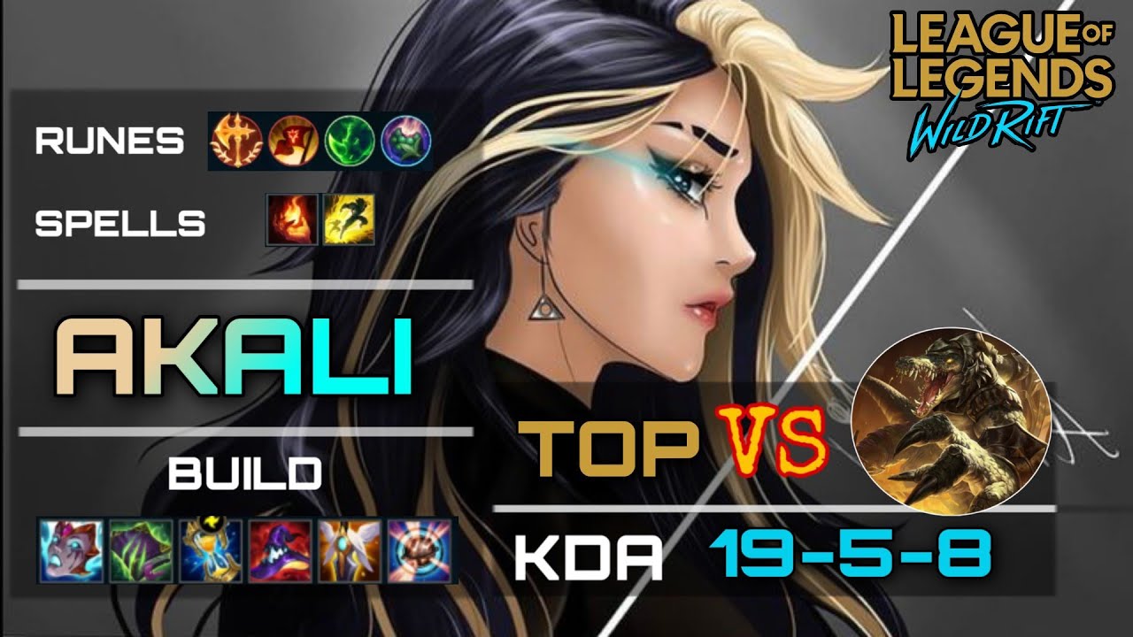 Wild Rift Akali Gameplay VS Renekton | Wild Rift Akali Build & Runes ...