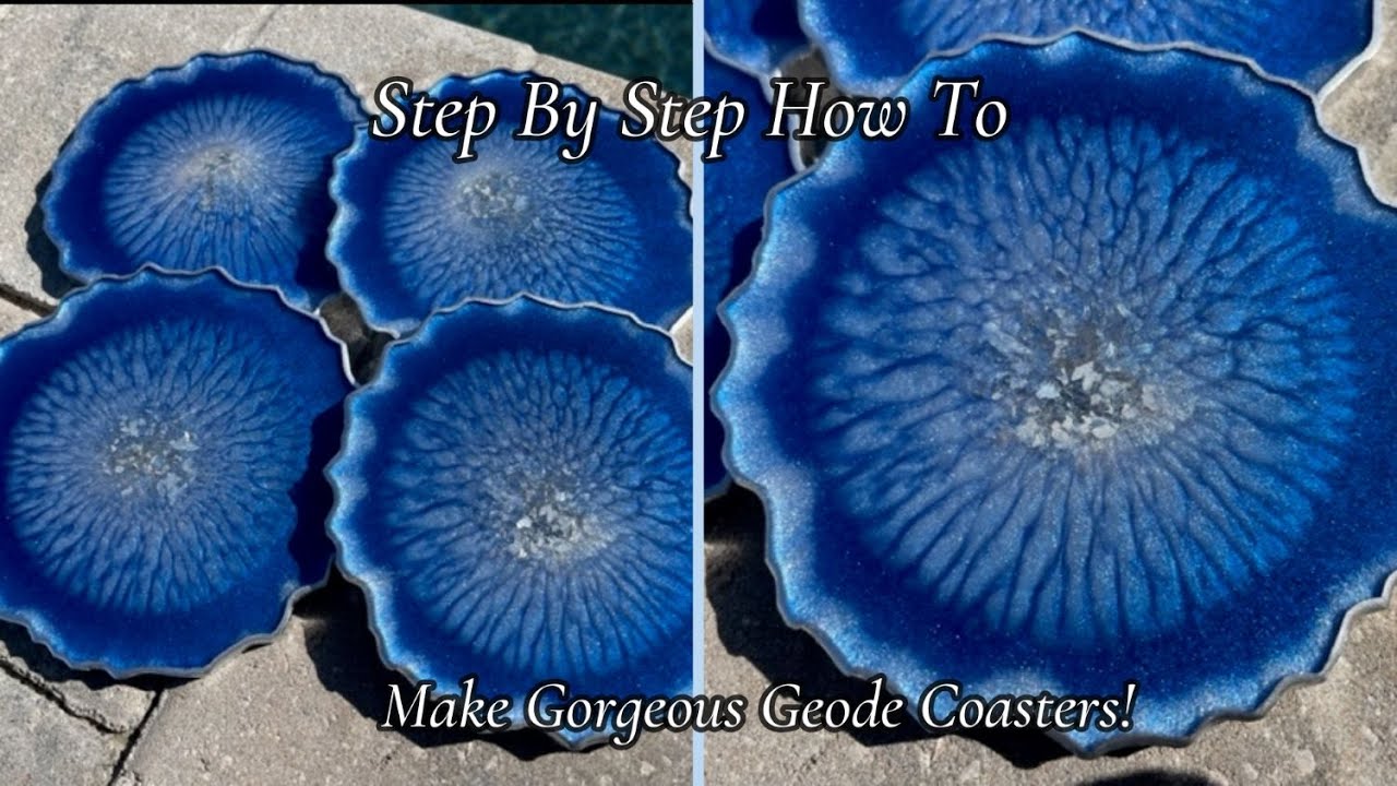 #4 Gorgeous Resin Geode Coasters Step By Step Full Tutorial! - YouTube