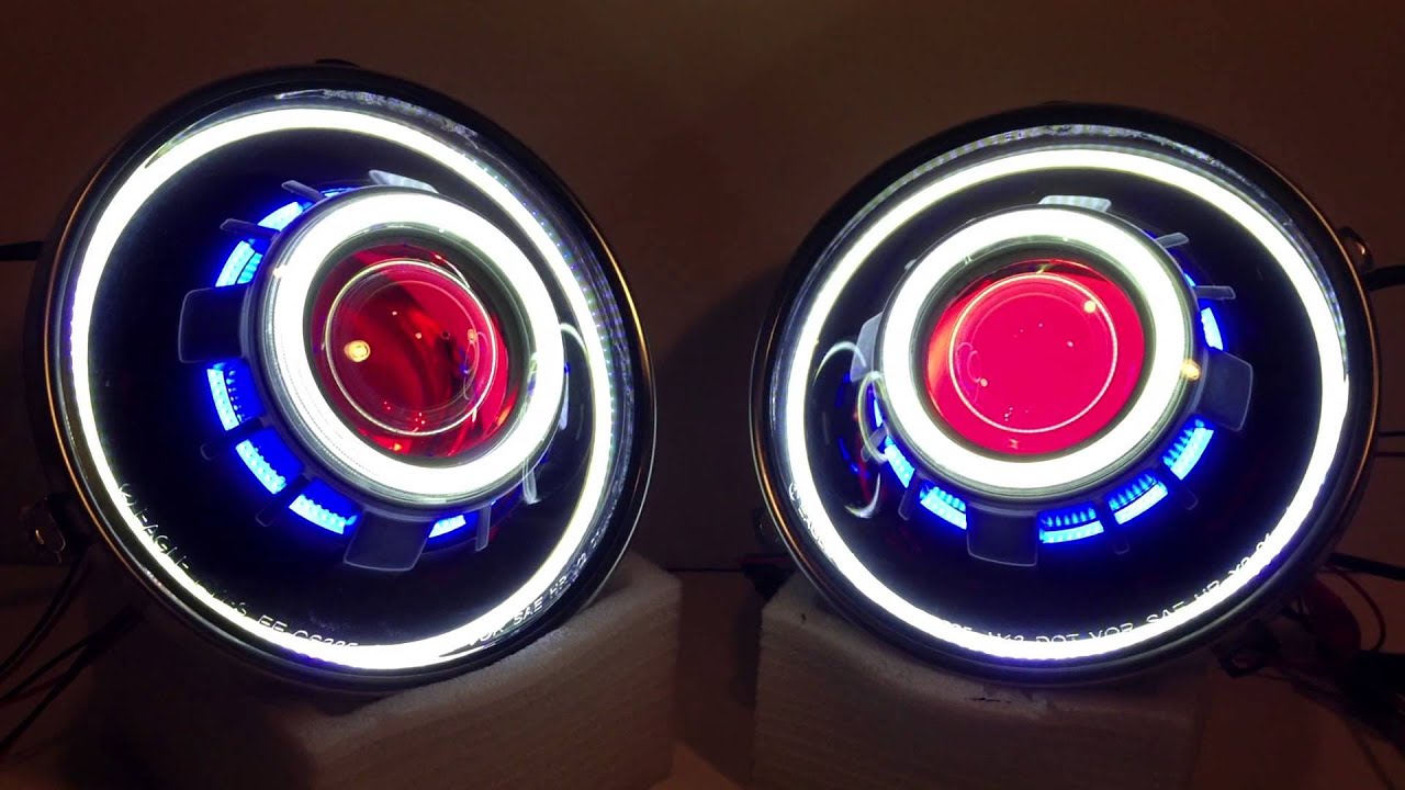 www.HIDprojectors.com Bi-Xenon Projector Headlights - 7" Round Jeep JK ...