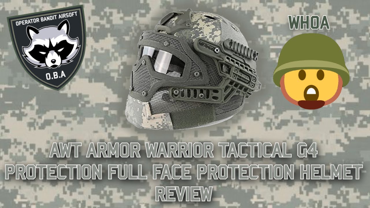 AWT ARMOR WARRIOR TACTICAL G4 PROTECTION FULL FACE PROTECTION HELMET ...