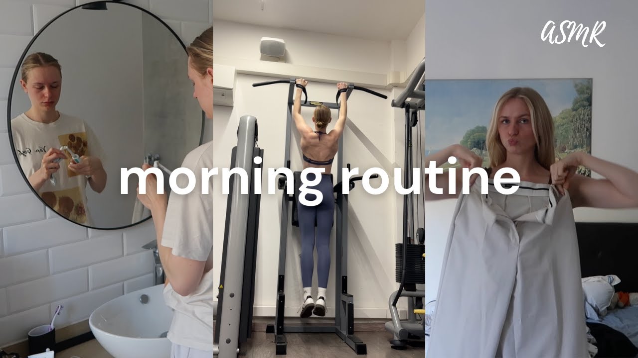 ASMR Morning Routine | let's get ready and go to the gym together - YouTube