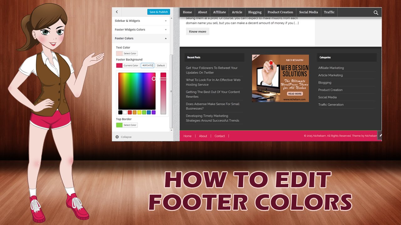 How to Edit Footer Colors - YouTube