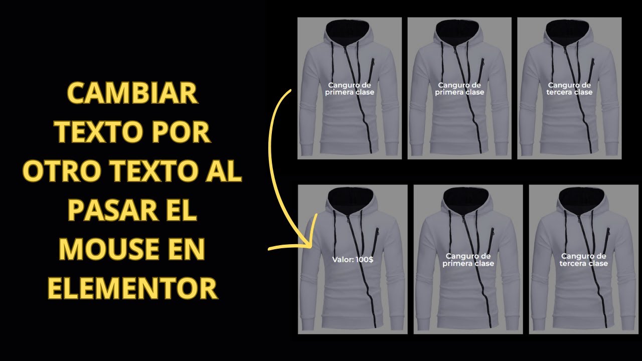 🟢 cambiar texto por otro texto al pasar el mouse en elementor - YouTube