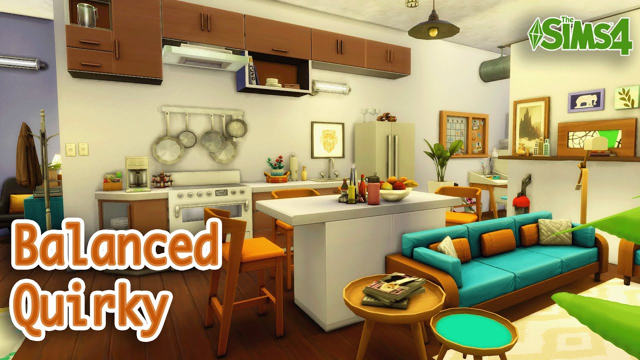 A Balanced Quirky Loft Apartment in the Sims 4 | Loft Speed Build - YouTube