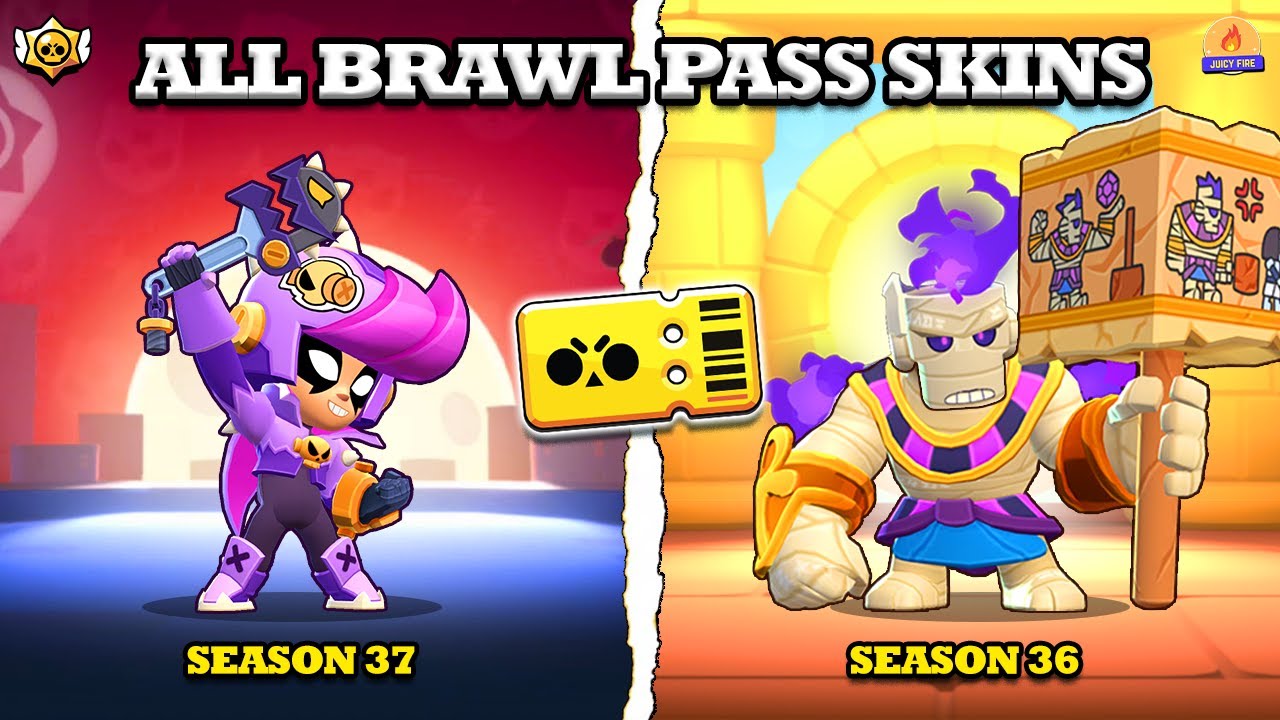 Brawl Stars | All Brawl Pass Skins | Season 36 & 37 Updated - YouTube