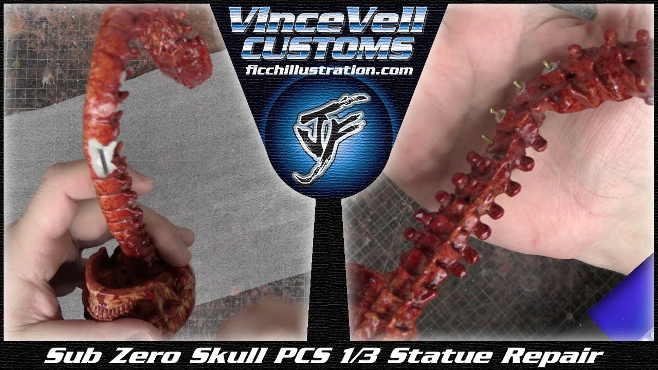 Mortal Kombat Sub Zero PCS Statue Skull repair - YouTube