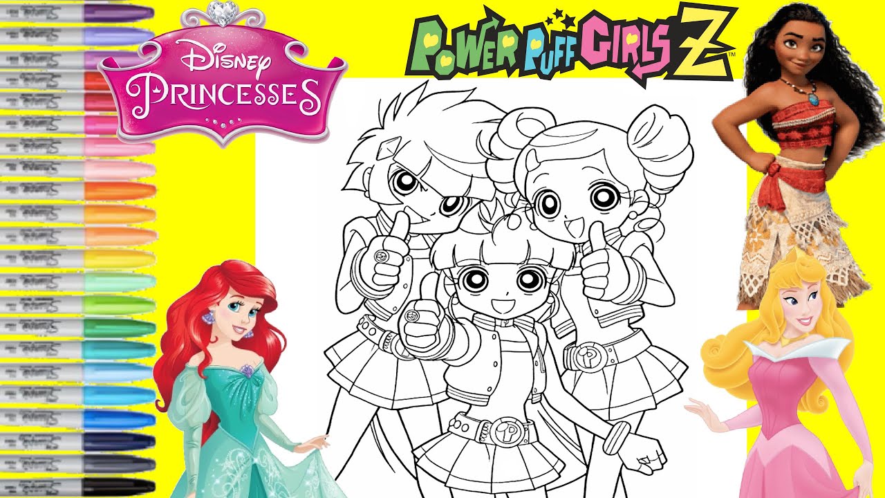 Powerpuff Girls Z Makeover as Disney Princess Moana Ariel and Aurora ...