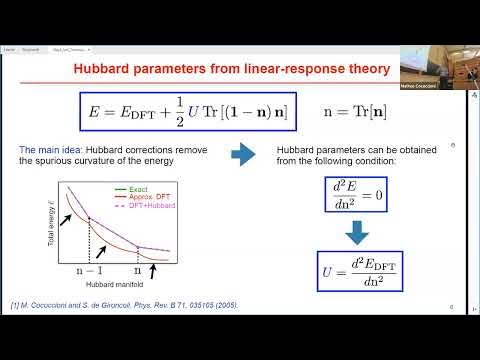 QE school 2023 - 3.2 First-principles calculation of Hubbard parameters using linear-response ...